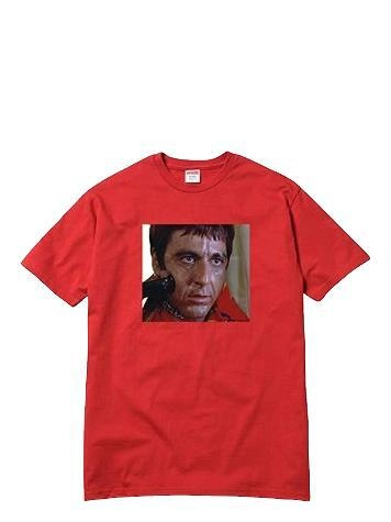 Supreme Fw17 Scarface Shower Tee Crossover Printing Short Sleeve - Red