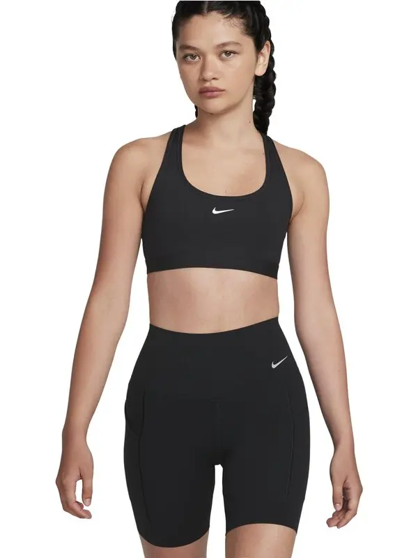 Nike Dri-fit Universa Medium-support Shorts With Pockets - Black