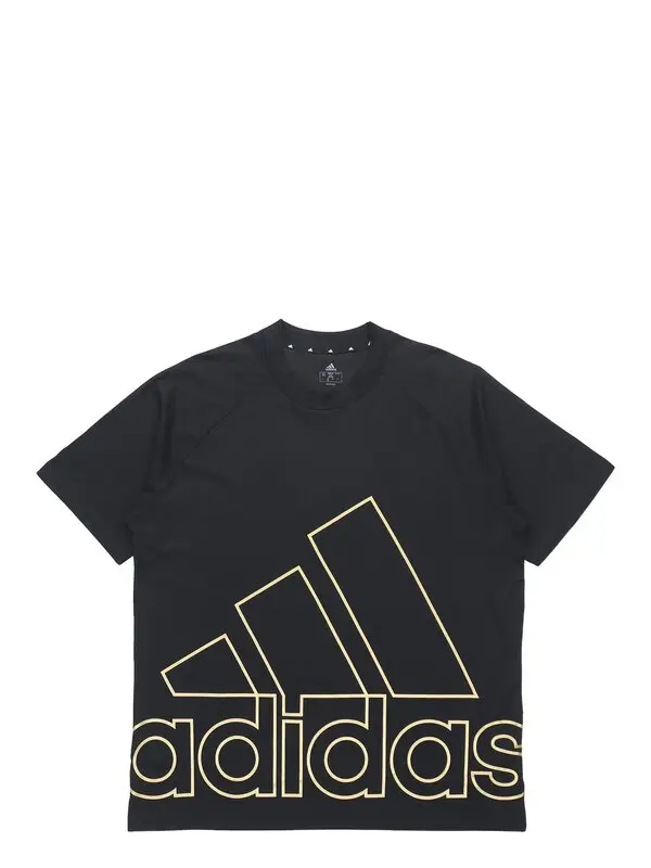 Adidas U Big Logo T Sports Stylish Printing Round Neck Short Sleeve - Black