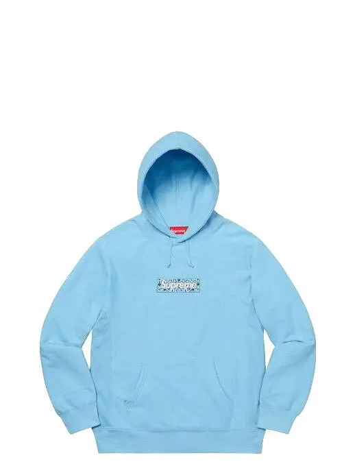 Supreme Bandana Box Logo Hooded Sweatshirt - Light Blue