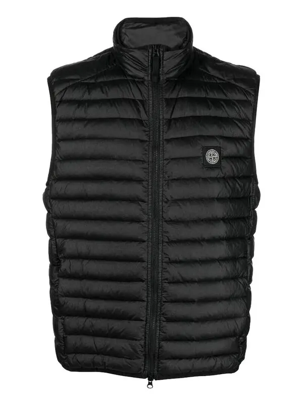 Stone Island Patch Nylon Down Vest - Black