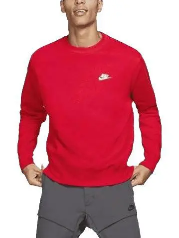 Nike Club Fleece Crewneck - University Red/white