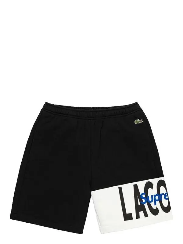 Supreme X Lacoste Logo Panel Sweatshort - Black