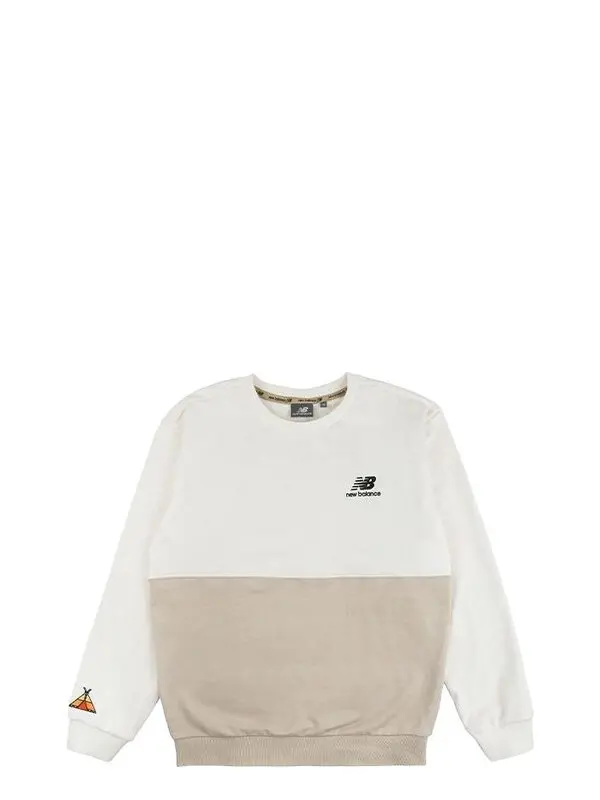 NEW BALANCE X Jhi Crossover Printing Colorblock Casual Round Neck Pullover - White