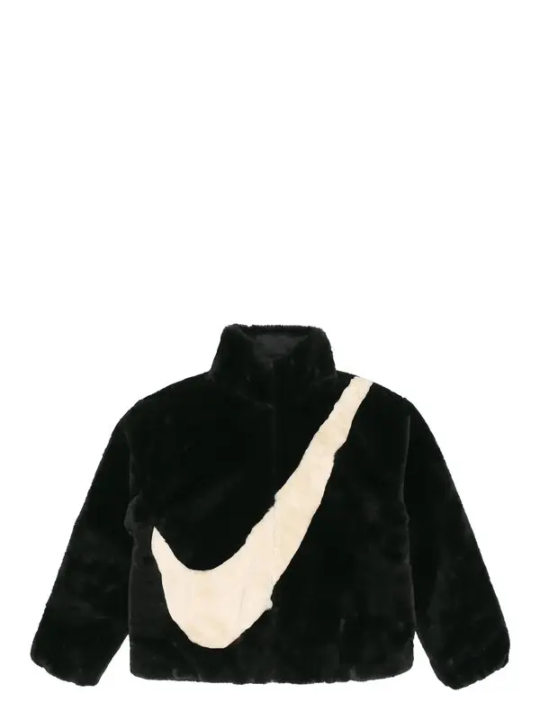 Nike Lambswool Stand Collar Jacket - Black/fossil