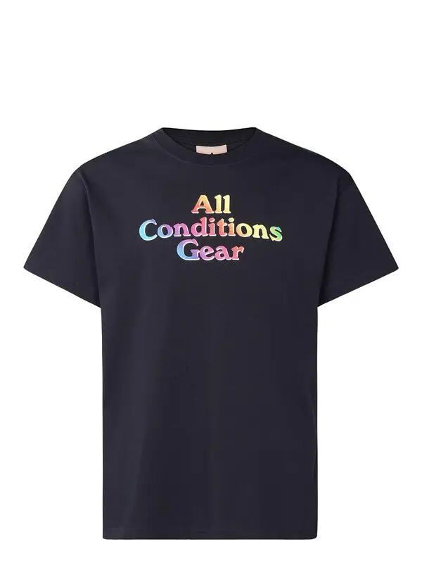 Nike X Gradient Multi-color Alphabet Printing Short Sleeve - Black