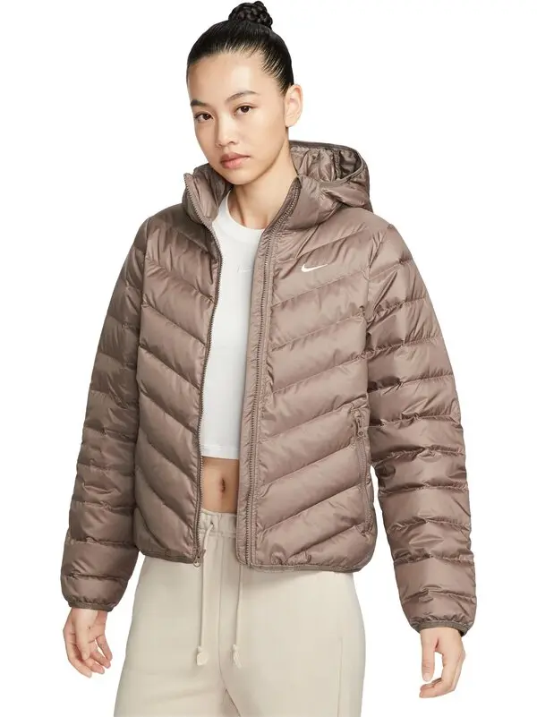 Nike Therma-fit Hooded Puffer Jacket - Mink Brown/sail White