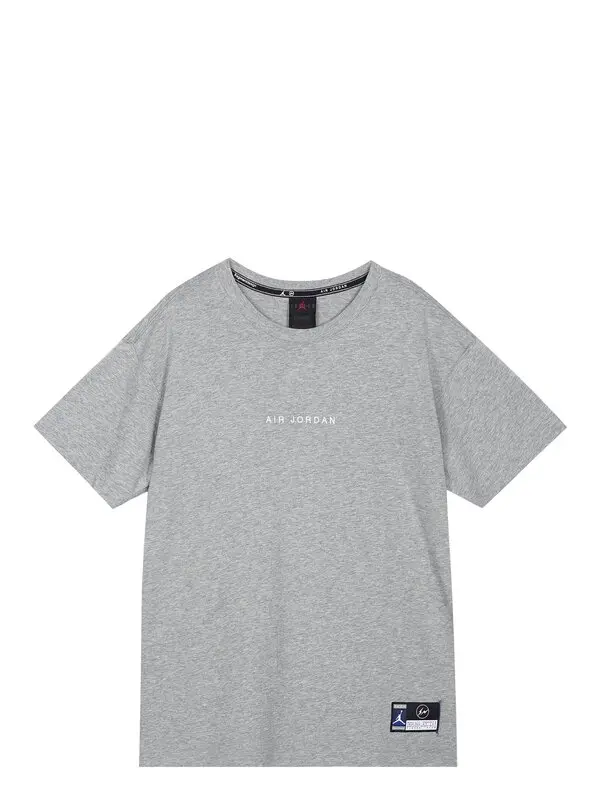 JORDAN X Fragment Design Crossover Solid Color Round Neck Short Sleeve - Gray