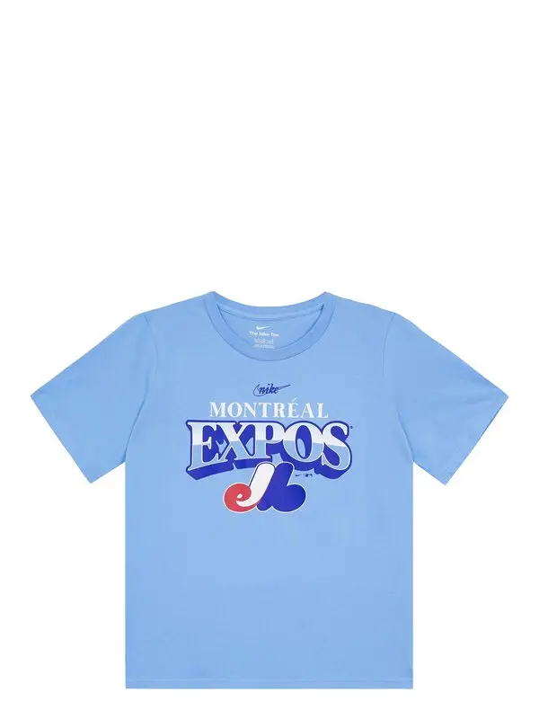 Nike Montreal Expos Cooperstown Collection Rewind Arch T-shirt 'powder - Blue