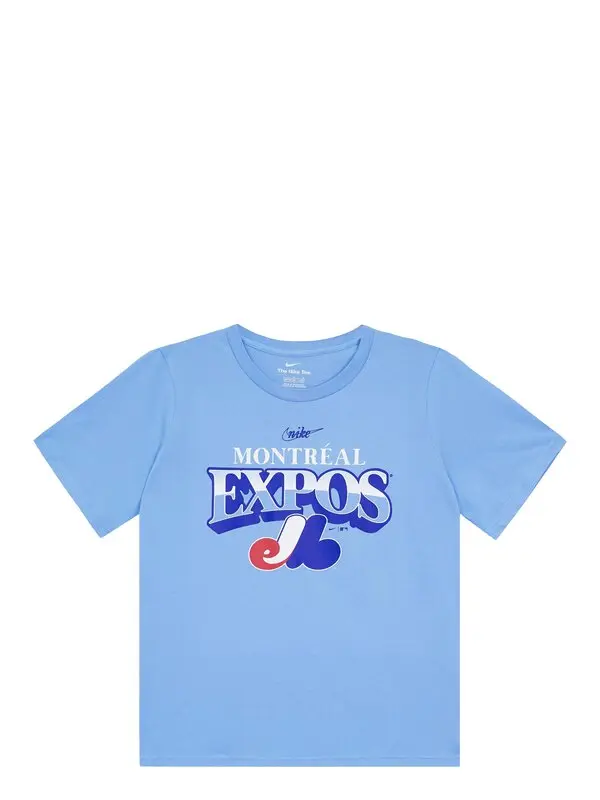 Nike Montreal Expos Cooperstown Collection Rewind Arch T-shirt 'powder - Blue