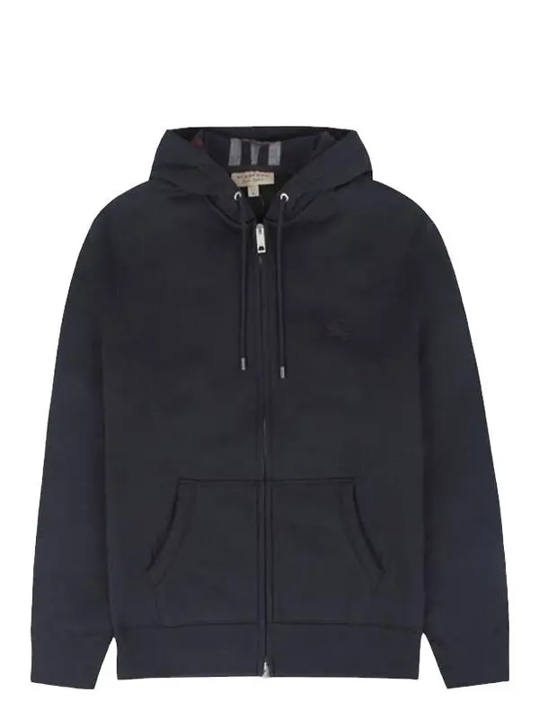 Burberry Zip-up Hooded Cardigan - Blue