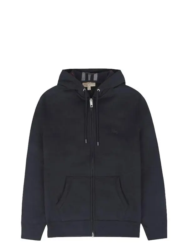 Burberry Zip-up Hooded Cardigan - Blue