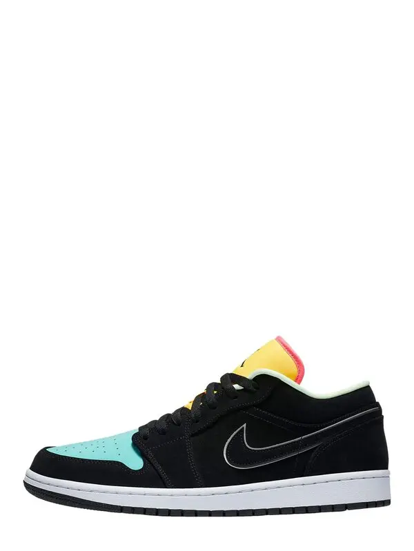 JORDAN 1 Low Se "aurora Green" Sneakers - Black/aurora Green/laser Orange