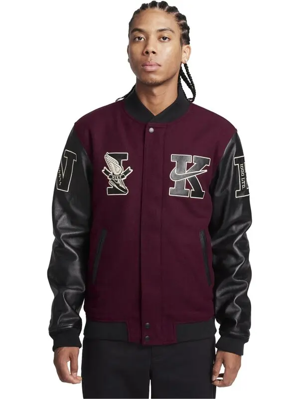 Nike Destroyer Varsity Jacket - Night Maroon/black
