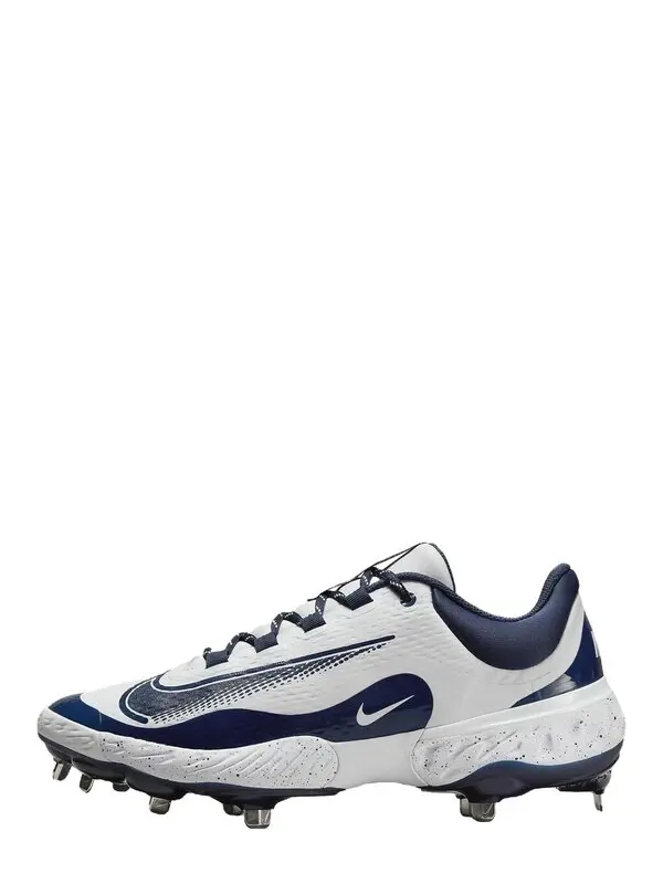 Nike Alpha Huarache Elite 4 Low Athletic Cleats - White/navy