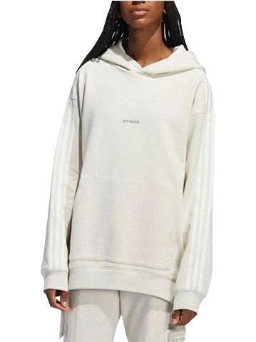 Adidas Ivy Park Reflective Logo Print Pullover Hoodie - Creamy
