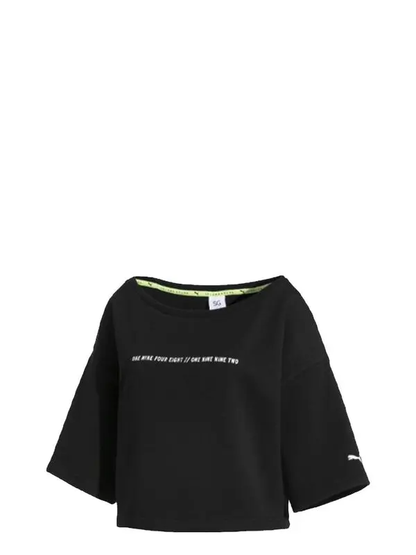 PUMA Printed Round Neck Sweatshirt - Black