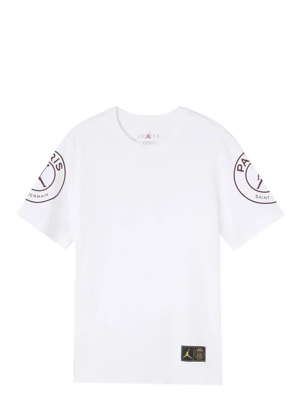 JORDAN Paris Saint-germain Printing Logo Short Sleeve - White