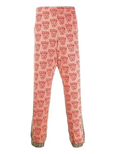 Gucci Houndstooth Cat Print Track Pants - Orange