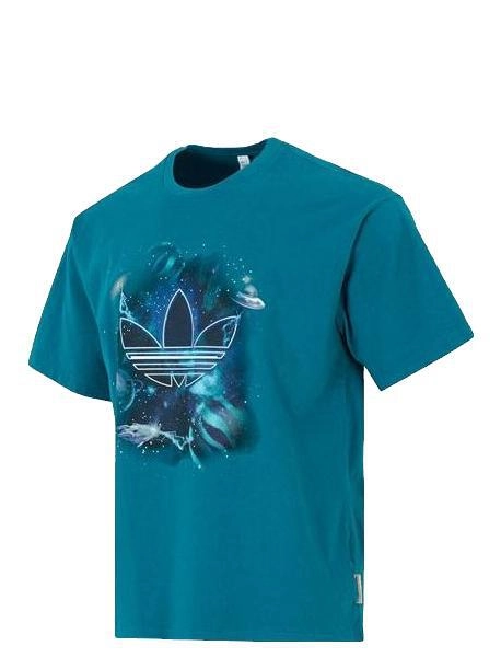 Adidas Originals Y2k Tee 4 Element Large Logo Printing Athleisure Casual Sports Short Sleeve Couple Style Green - Multi-color