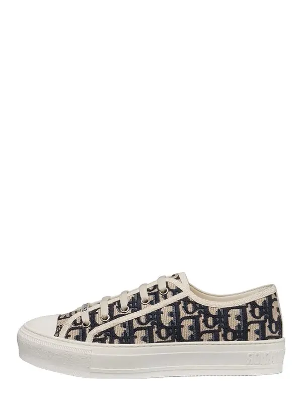 Dior Walk'n' Oblique Navy Canvas Sneakers - Blue