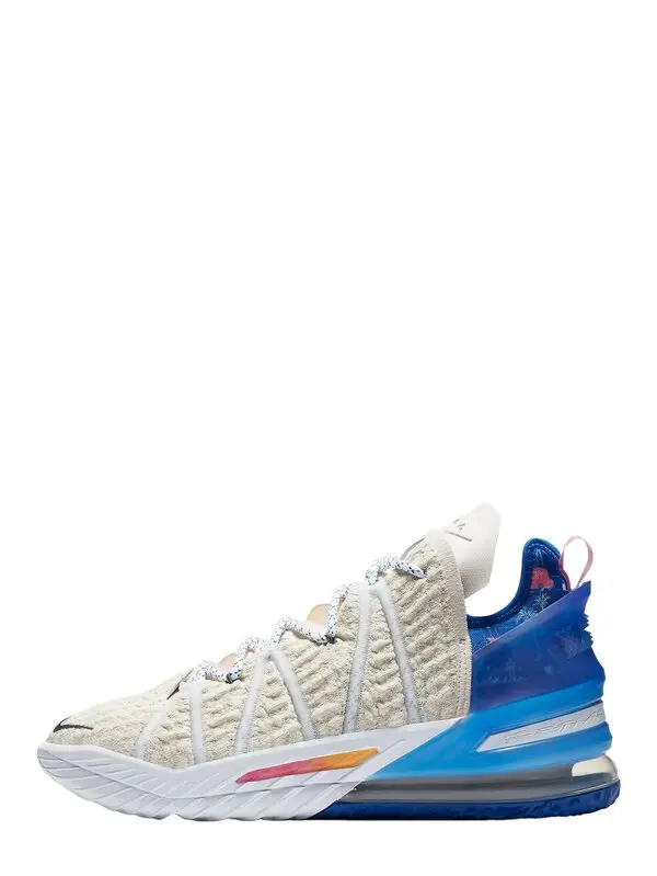 Nike Lebron 18 'los Angeles Day' Basketball Sneakers - White/blue