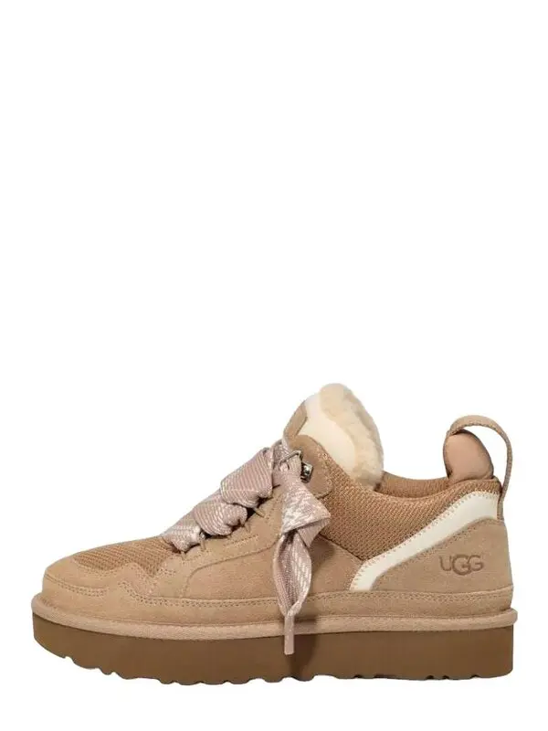 UGG Lowmel Canvas Mesh And Suede Lace-up Casual Shoes - Sand