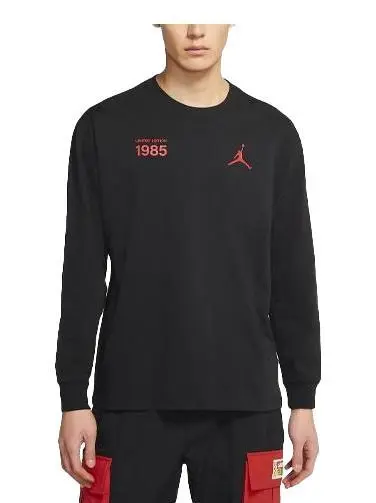 JORDAN Air Loose Round Neck Long Sleeve T-shirt - Black