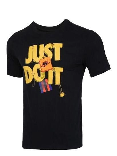 Nike Dri-fit Just Do It. Alphabet Print Short Sleeve T-shirt - Black