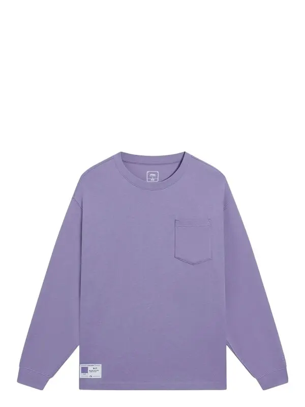 LI-NING Chinese Color Pocket Long Sleeve T-shirt - Purple