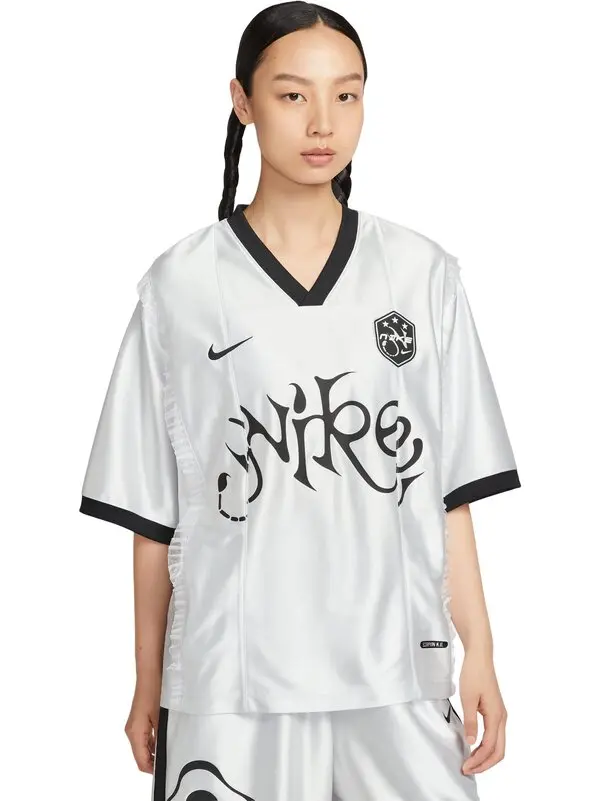 Nike Short-sleeved Relaxed Fit Knit Jersey - Metallic Silver