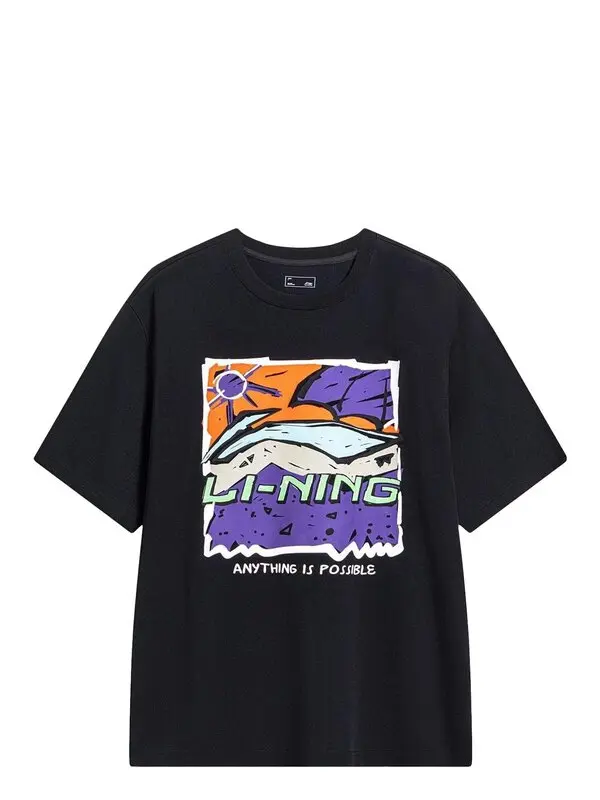 LI-NING Anything Is Possible Cartoon Graphic T-shirt 'black - Black/multi-color