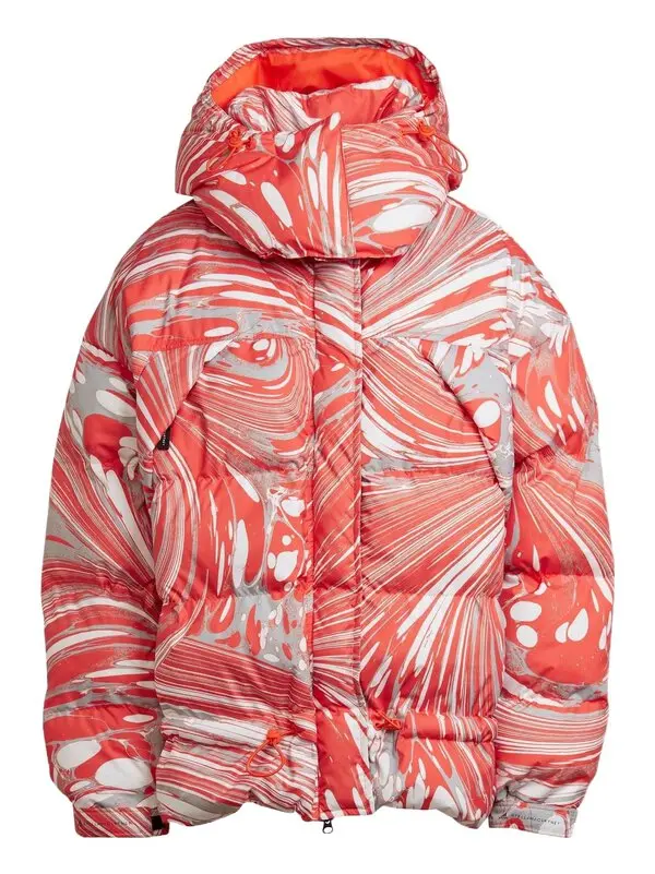 Adidas Padded Zip-up Jacket - Orange/white