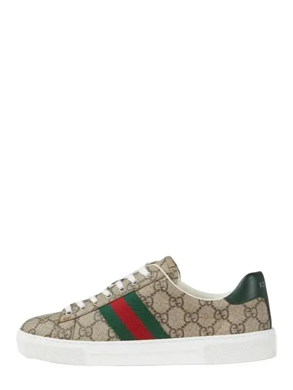 Gucci Ace Sneaker With Web Gg Supreme - Beige/ebony