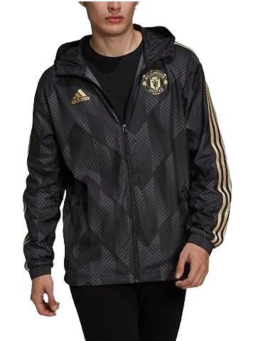 Adidas Hooded Jacket With Geometric Print And Logo Stripes - Multi-color