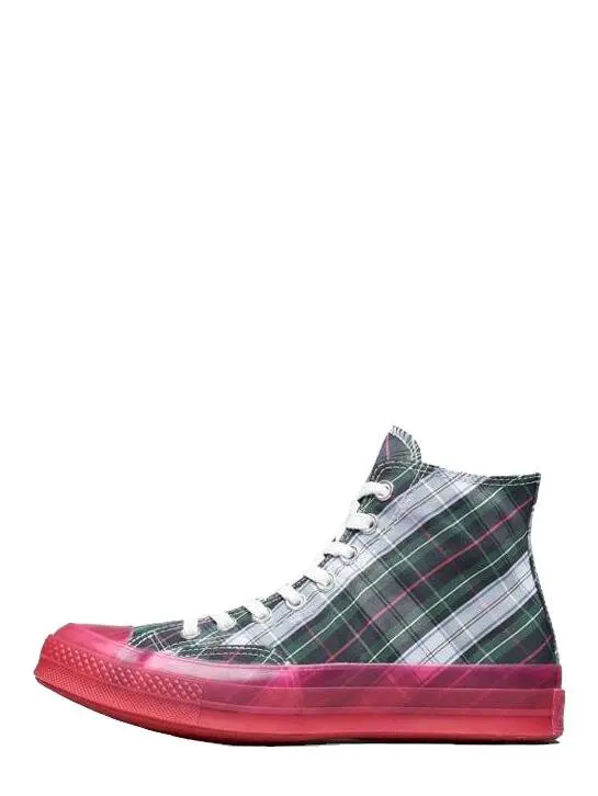 CONVERSE Chuck 70 Hi Plaid Sneakers - Red/gray