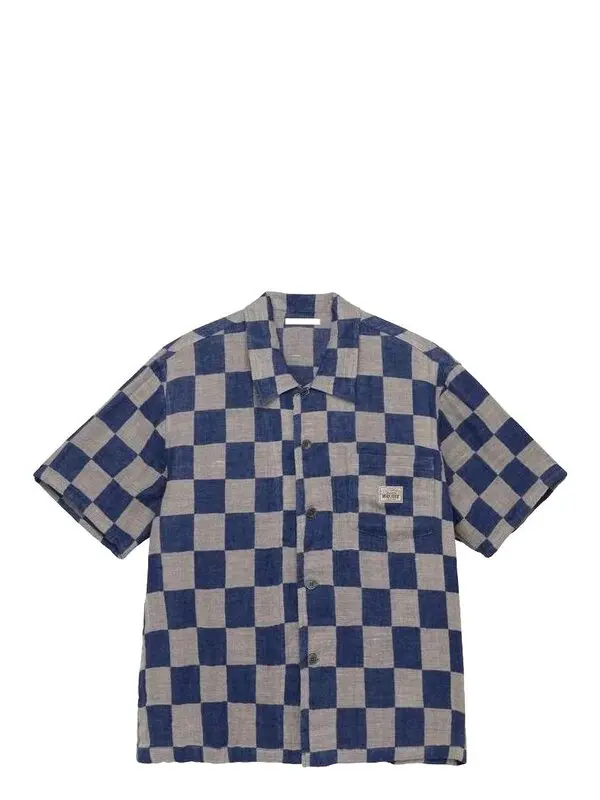 StÜssy X Our Legacy Work Shop Box Shirt Shortsleeve 'grey Blue - Grey/blue