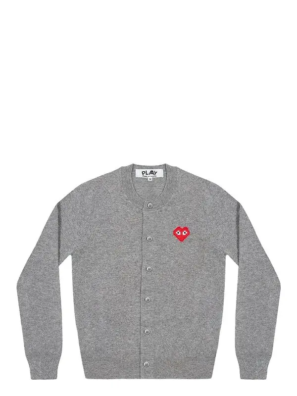 Play Comme Des Garcon Cardigan With Emblem Detail - Grey