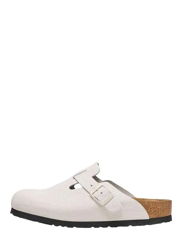 BIRKENSTOCK Boston Suede Leather Clogs - White