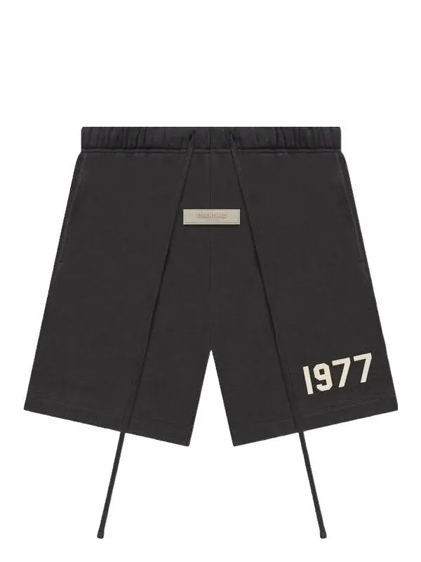 Fear Of God Ss22 Faded Black Fleece Shorts With Drawstring And Logo Detail - Iron