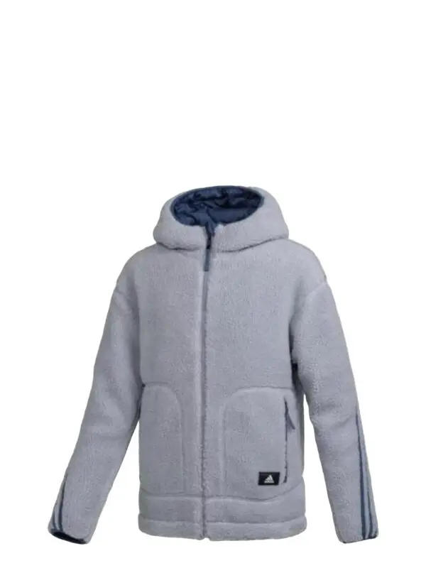 Adidas Full-zip High Collar Sherpa Jacket - Grey