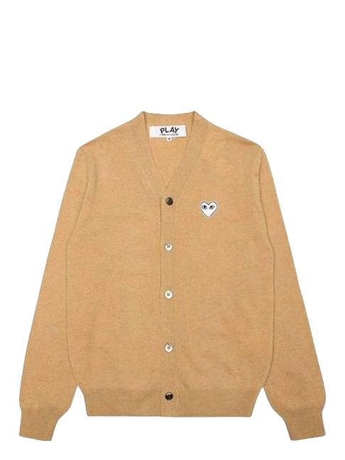 Play Comme Des Garcon Cardigan With Heart Appliqu - Camel