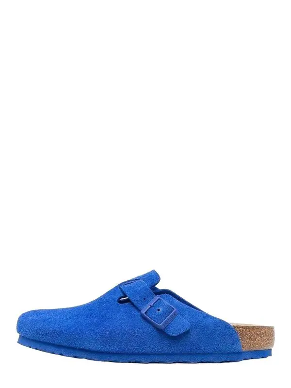 BIRKENSTOCK Boston Suede Leather Clogs - Blue