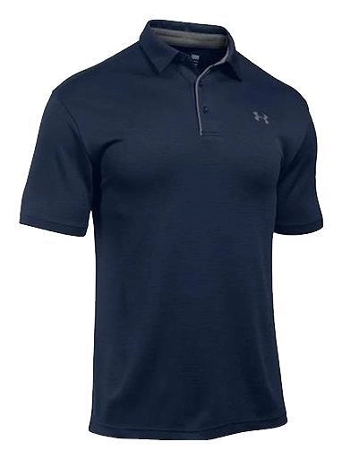 Under Armour Tech Golf Sports Loose Breathable Short Sleeve Polo Shirt Navy - Blue
