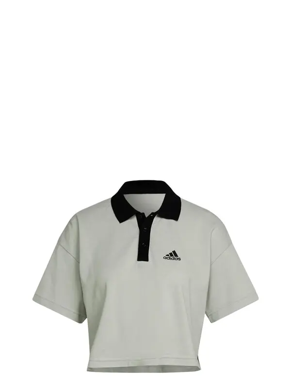 Adidas Short Sleeve Cropped Polo Shirt - Purple
