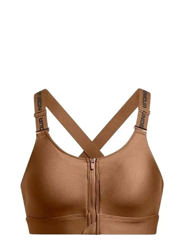 Under Armour Infinity 2.0 High Zip Sports Bra - Brown