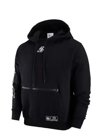 JORDAN Nba Los Angeles Lakers Printing Knit Fleece Pullover - Black