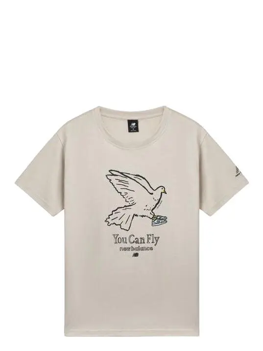 NEW BALANCE Graphic T-shirt - Beige