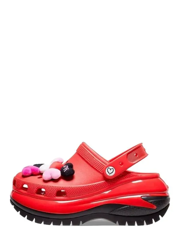 CROCS X Karol G Metal Hearts Platform Clogs - Red/black