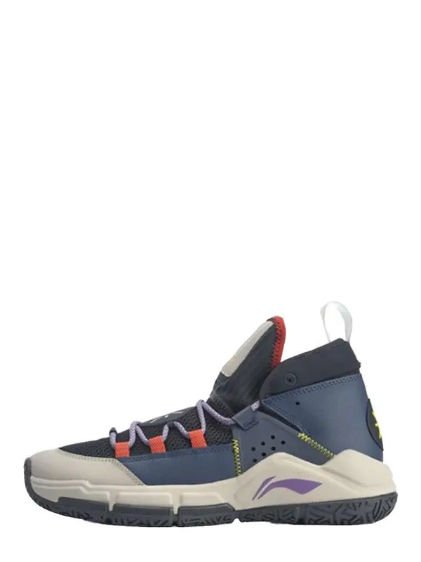 LI-NING All Day 5 Mid-top Basketball Sneakers - Black/blue/gray
